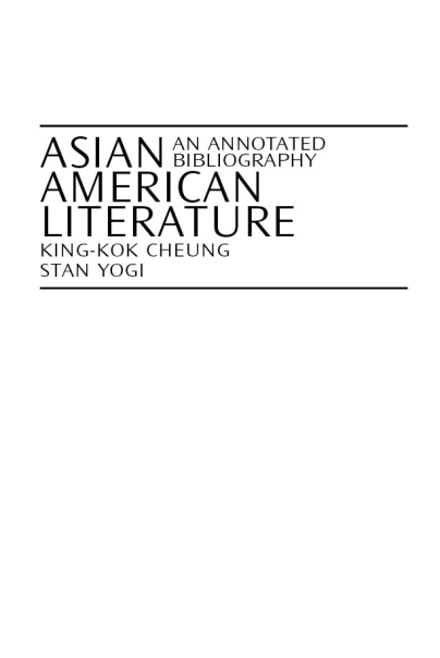 Asian American Literature | Modern Language Association