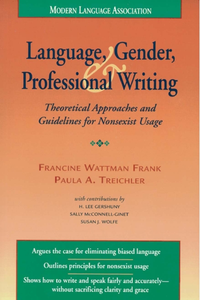 Language, Gender, and Professional Writing | Modern Language Association